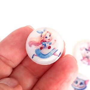 HANDMADE BUTTONS. 8 Alice in Wonderland Buttons for Sewing. Alice ...