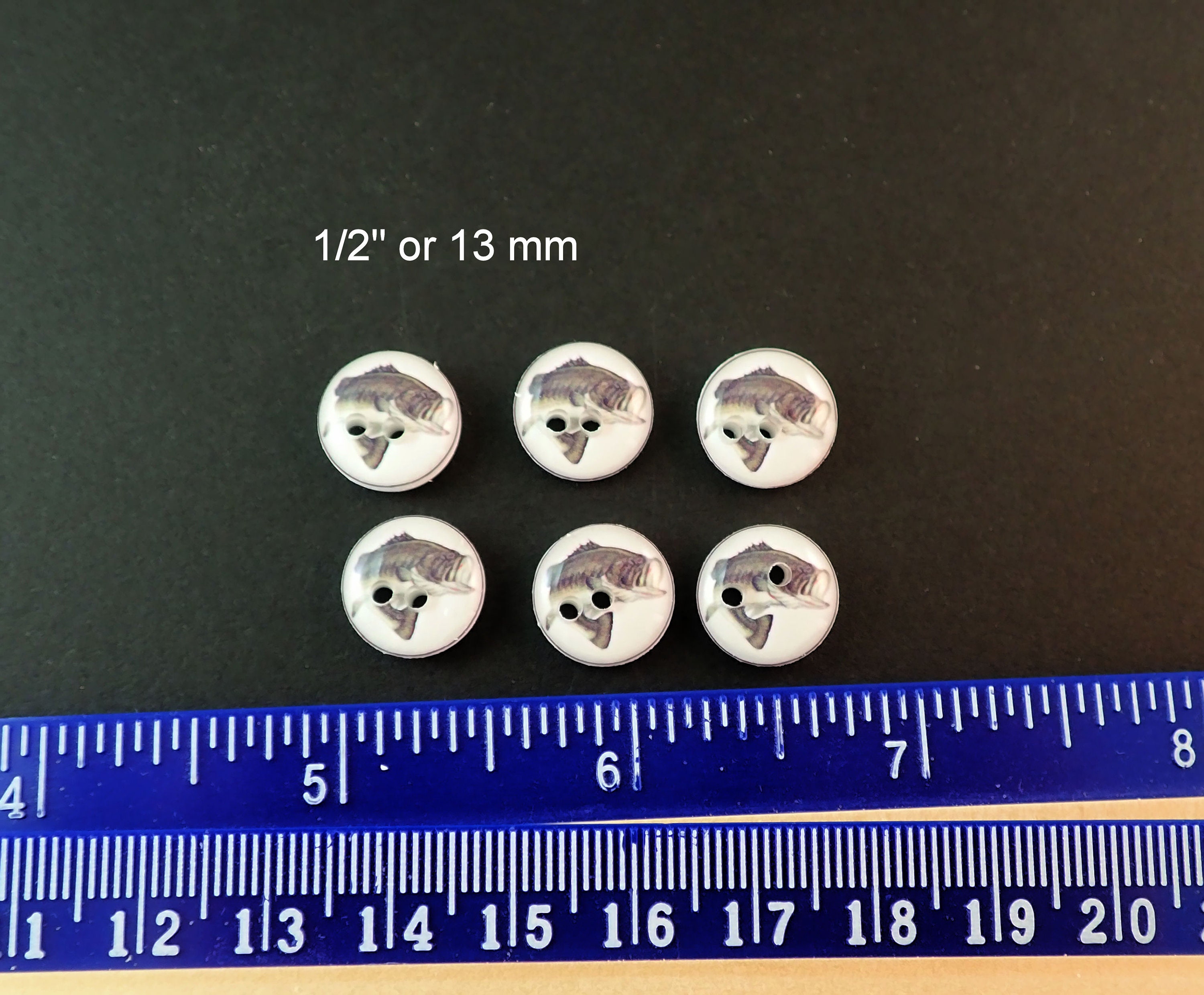 Large Mouth Bass Buttons. Fish Buttons. Realistic Image. | Etsy