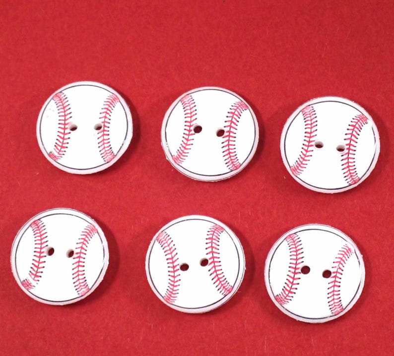 6 Handmade Baseball Themed Sewing Buttons. 3/4" or 20 Mm. - Etsy Canada