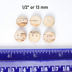 Set of 6 Handmade Real Birch Bark Sewing Buttons. Assorted Sizes ...