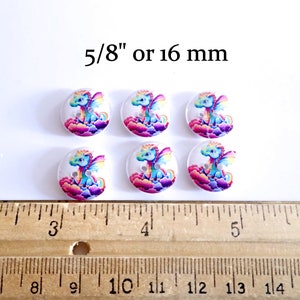 Set of 6 Handmade Multi-coloured Bright Dragon Sewing Buttons. Assorted ...