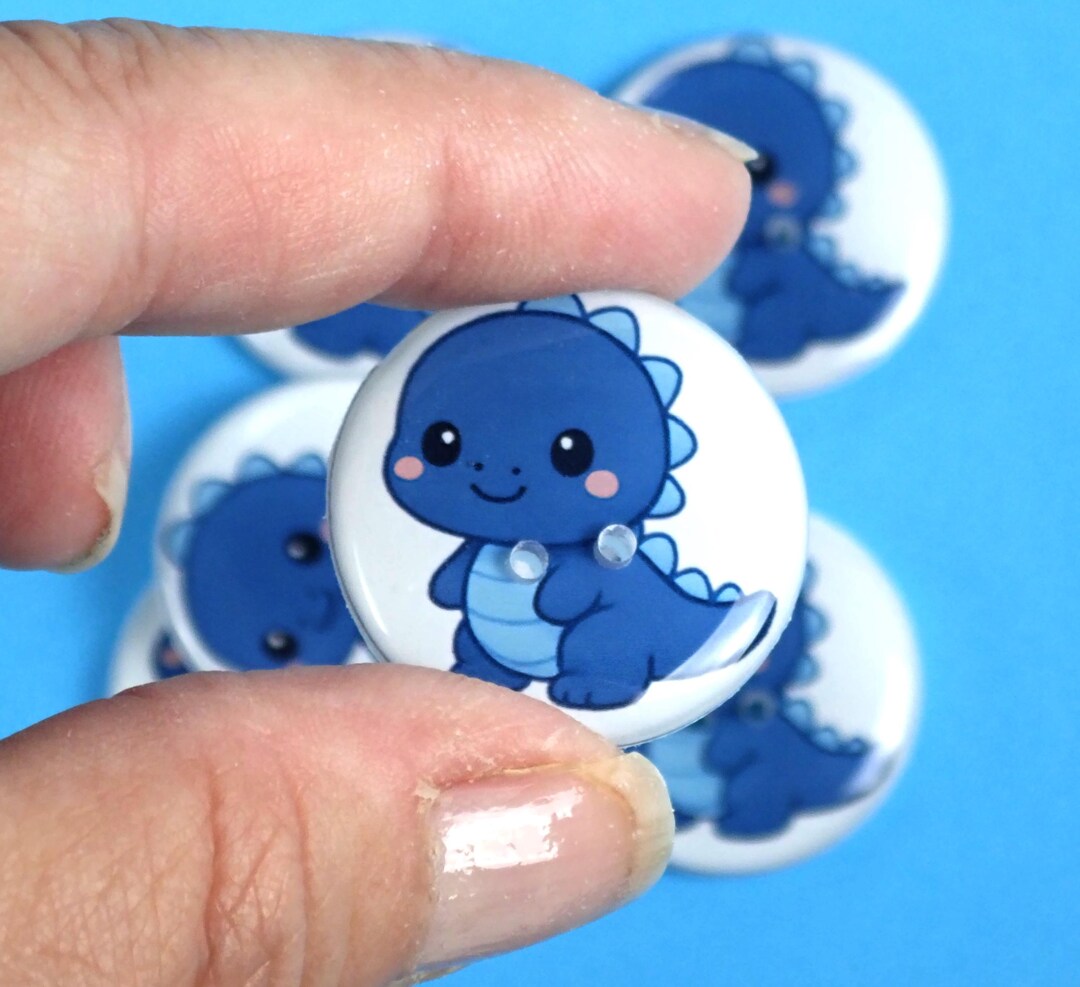 Set of 6 Handmade Cute Blue Dinosaur Sewing Buttons. Washer and Dryer ...
