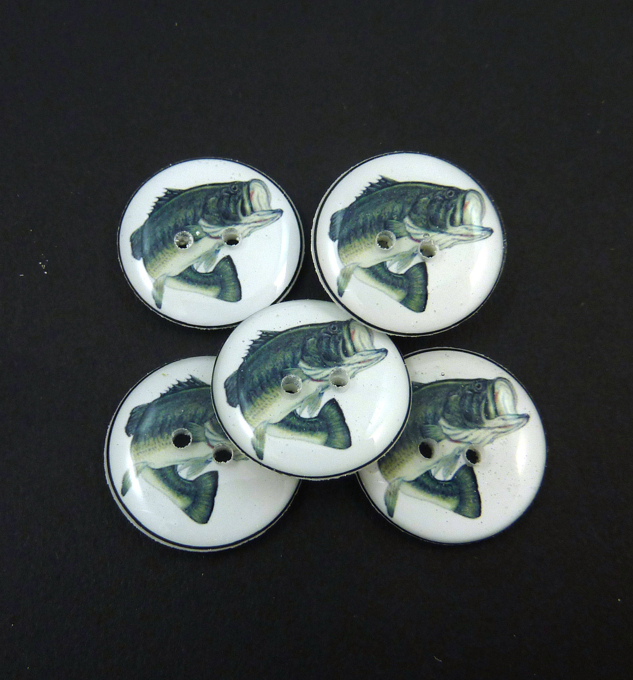 Large Mouth Bass Buttons. Fish Buttons. Realistic Image. | Etsy