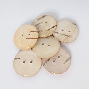Set of 6 Handmade Real Birch Bark Sewing Buttons. Assorted Sizes ...