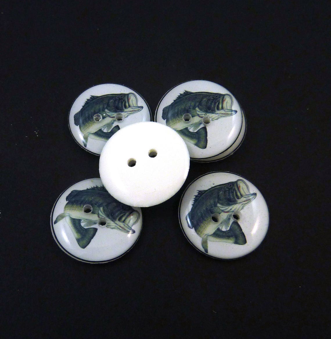 Large Mouth Bass Buttons. Fish Buttons. Realistic Image. | Etsy