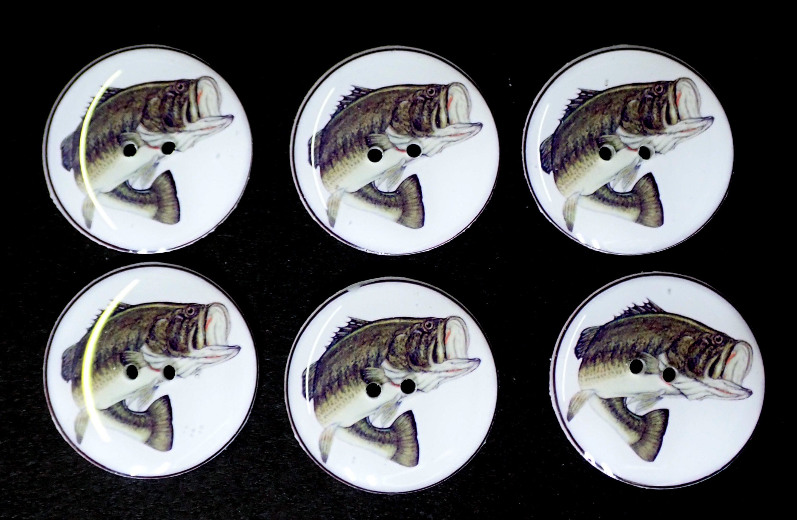 Large Mouth Bass Buttons. Fish Buttons. Realistic Image. - Etsy Canada