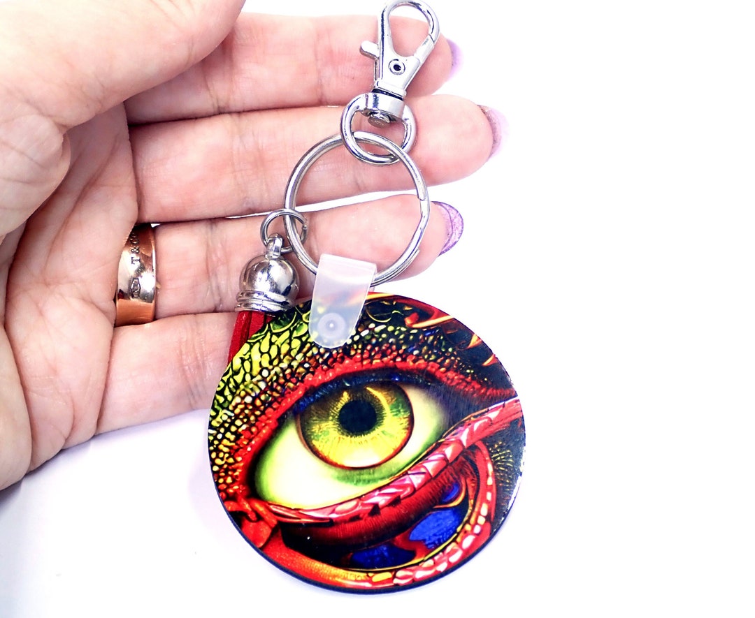 ONE Handmade Dragon Eye Keychain or Backpack Tag. 2 or 5 Cm Round. - Etsy