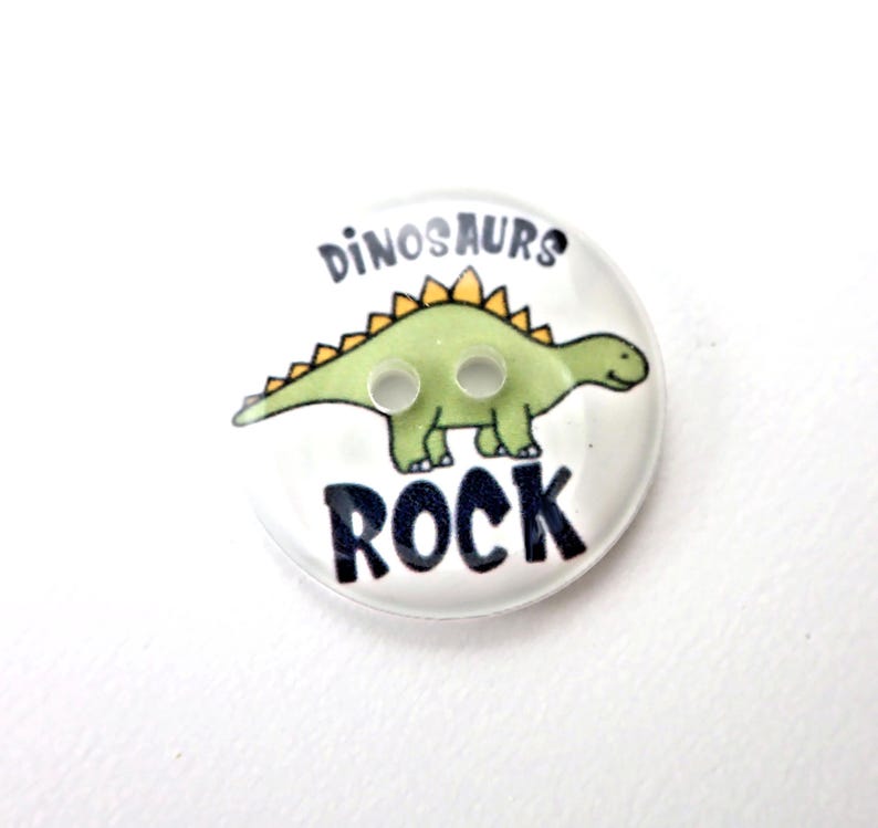 6 Cute Green Dinosaur Buttons - Dinosaurs Rock. 3/4" or 20 Mm. - Etsy ...