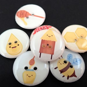 7 Honey Bee Buttons. Assorted Bee and Honey Themed Buttons. - Etsy Canada