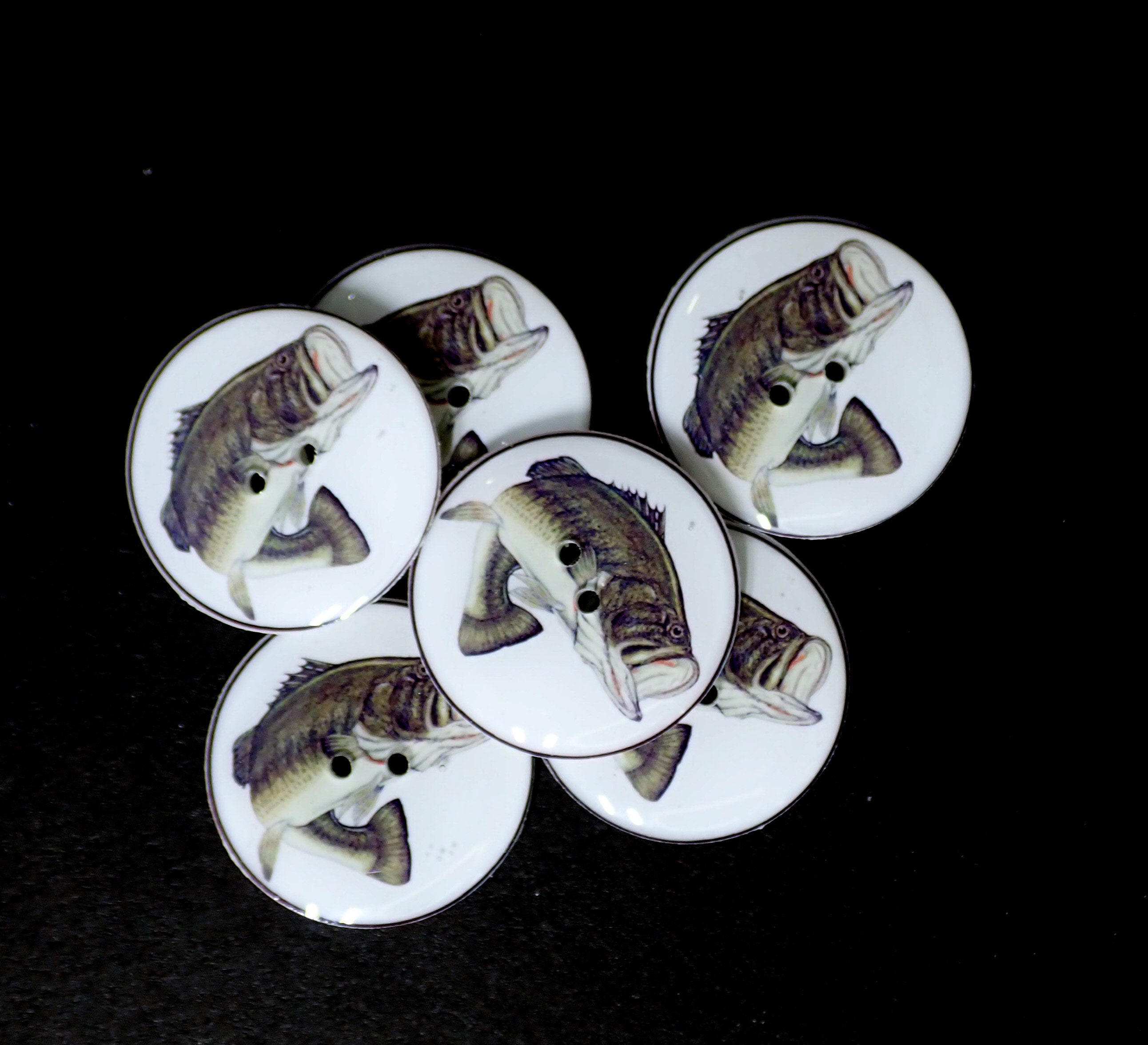 Large Mouth Bass Buttons. Fish Buttons. Realistic Image. - Etsy Canada