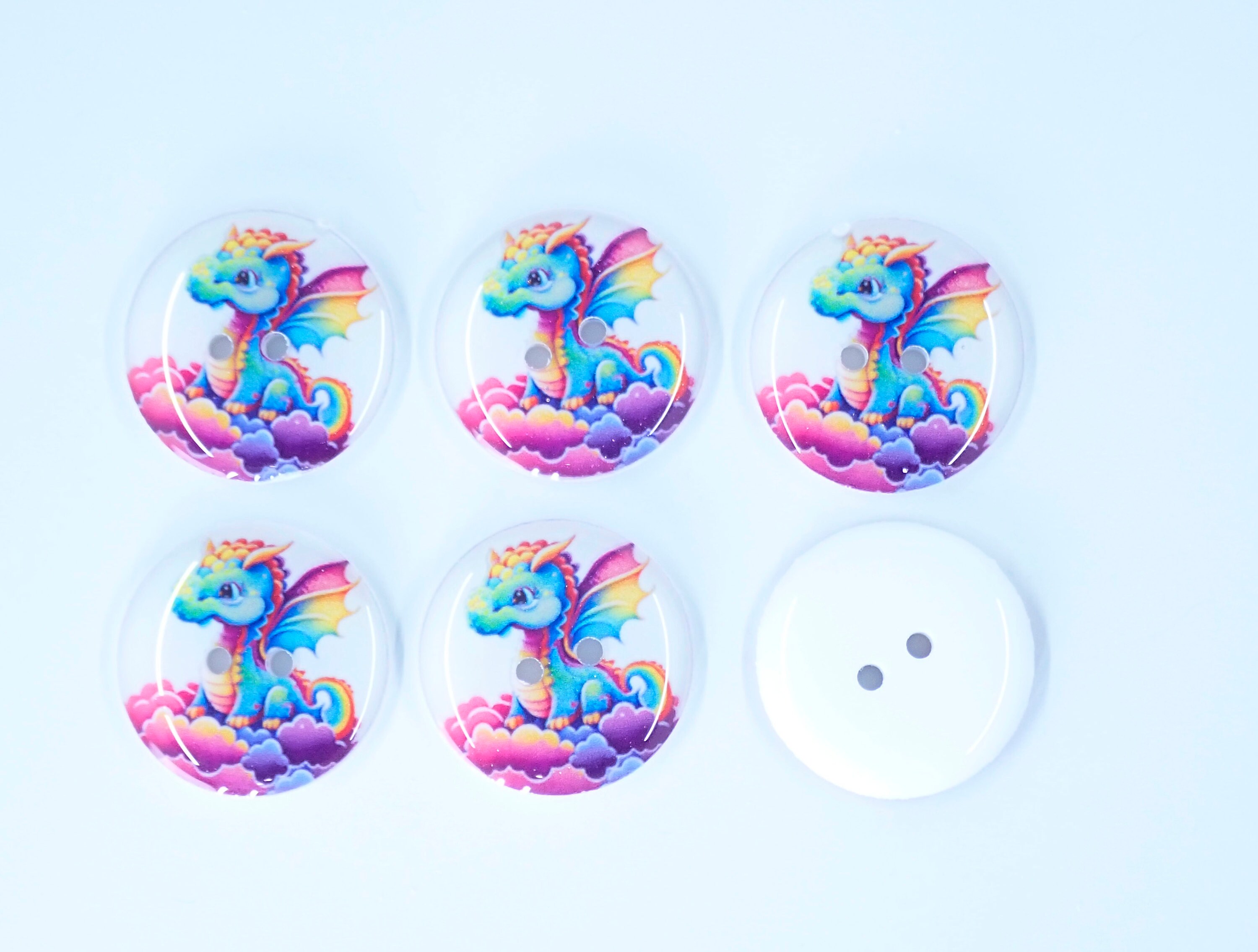 Set of 6 Handmade Multi-coloured Bright Dragon Sewing Buttons. - Etsy ...