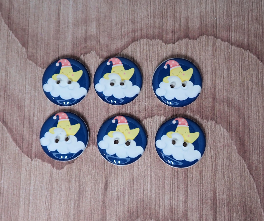 Twinkle Twinkle Little Star Buttons. Handmade Buttons. Nursery Rhyme Buttons for Sewing ...