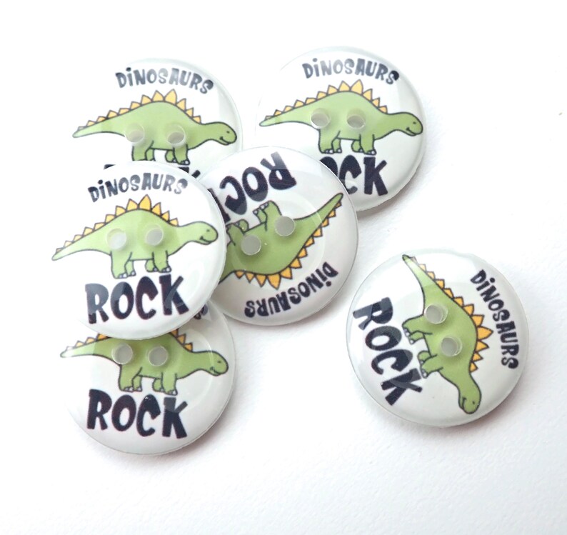 6 Cute Green Dinosaur Buttons - Dinosaurs Rock. 3/4" or 20 Mm. - Etsy ...