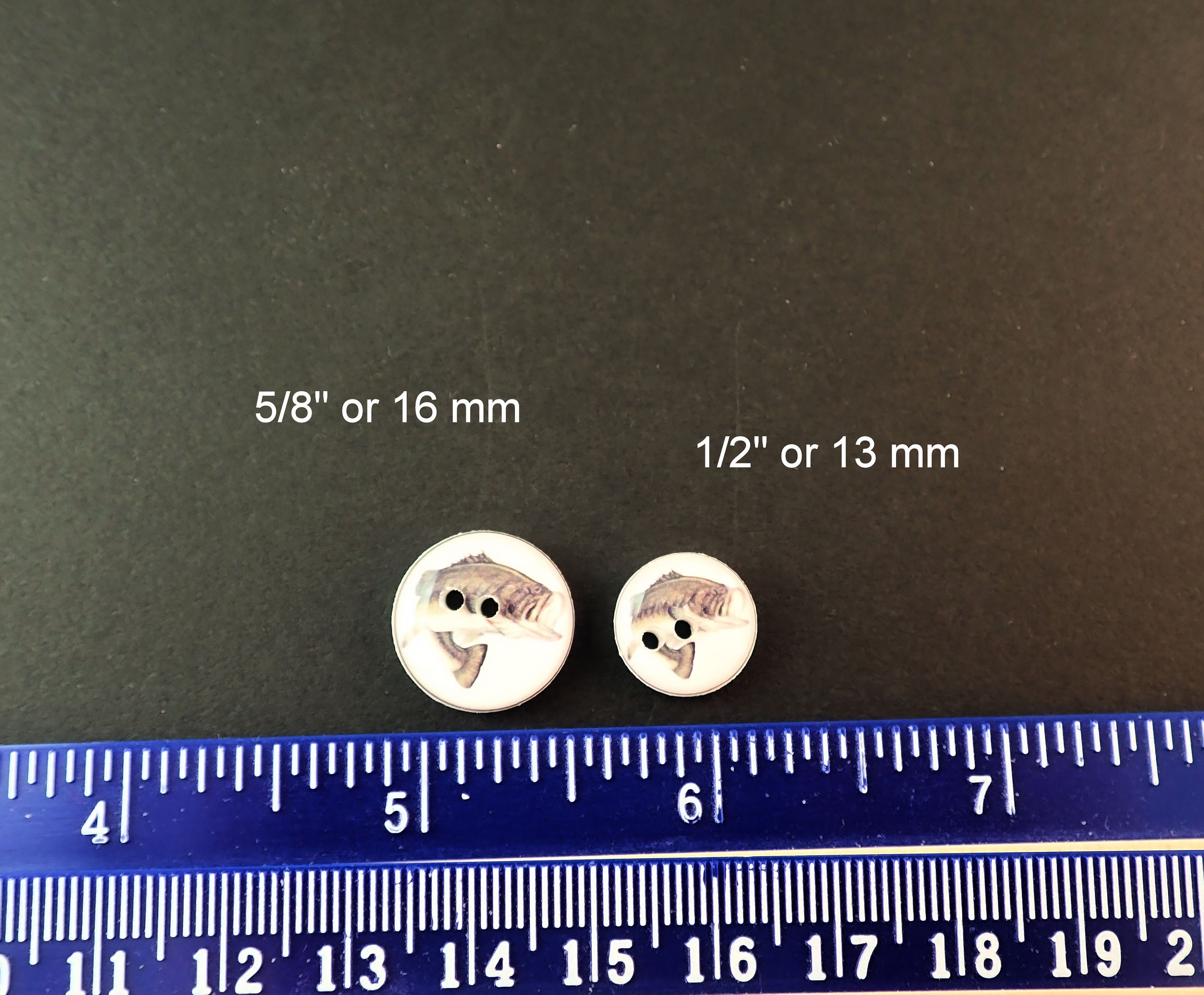 Large Mouth Bass Buttons. Fish Buttons. Realistic Image. | Etsy