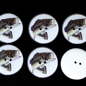 Large Mouth Bass Buttons. Fish Buttons. Realistic Image. Fisherman ...
