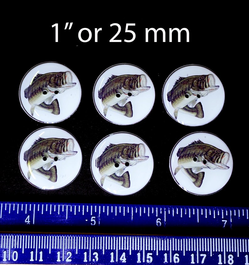 Large Mouth Bass Buttons. Fish Buttons. Realistic Image. Fisherman ...