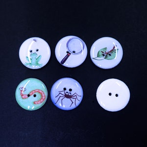 6 Bug Buttons. Bug Collector Decorative Novelty Buttons. 6 - Etsy