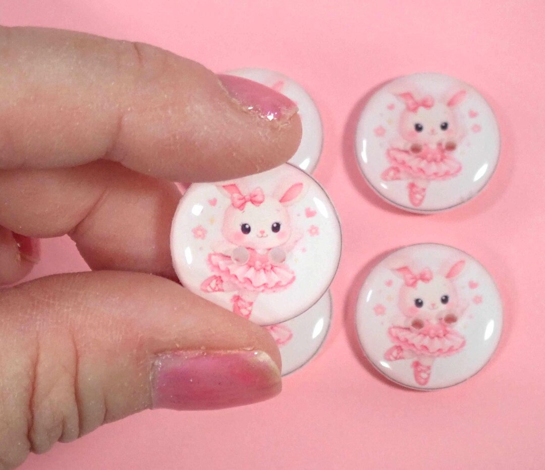 Handmade Ballerina Bunny Buttons, Set of 6, Easter Spring Sewing - Etsy