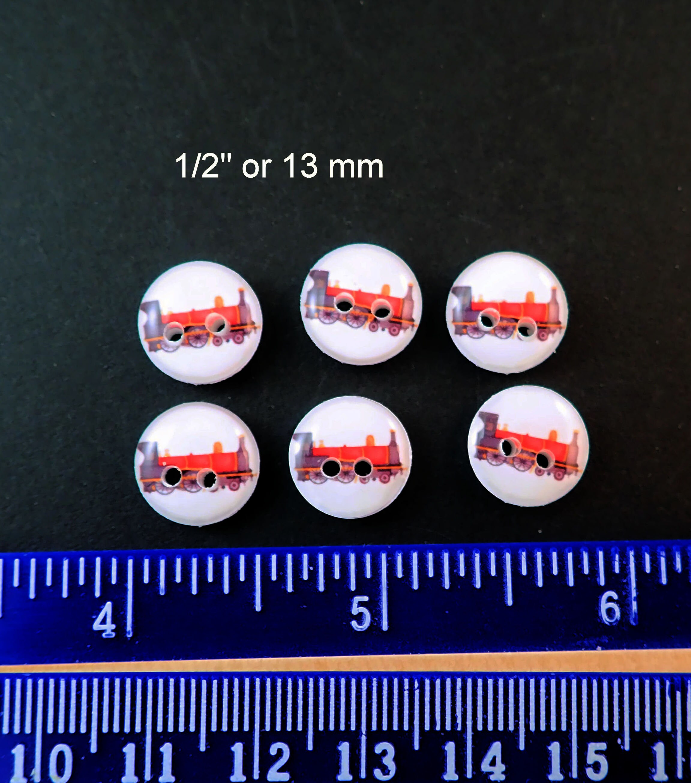 6 Black and Red Train Buttons. Sewing Buttons Handmade by Me. - Etsy Canada