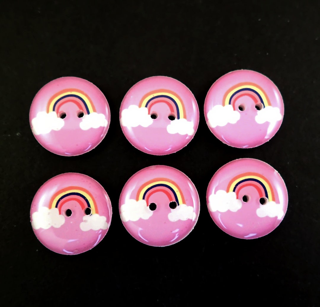 6 Rainbow Sewing Buttons for Sewing, Knitting or Crochet. Choose Your ...