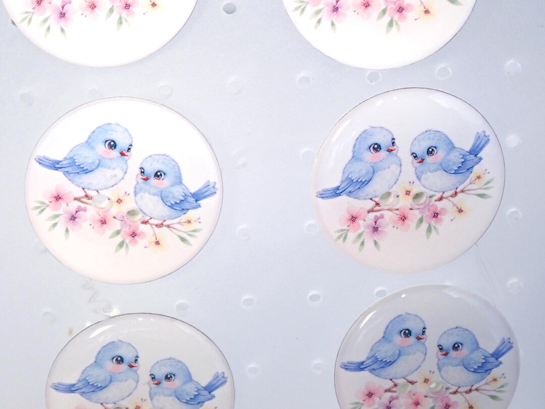 Set of 6 Bluebird Sewing Buttons. Choose Your Size. Handmade Sewing ...