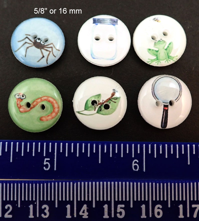 6 Bug Buttons. Bug Collector Decorative Novelty Buttons. 6 | Etsy