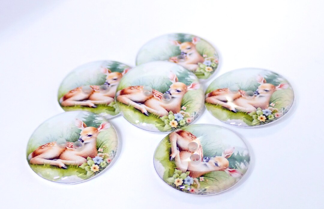 HANDMADE BUTTONS. 6 Handmade Deer or Fawn Buttons. Perfect for Your ...