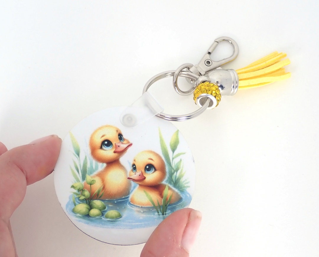 ONE Handmade Cute Ducks in Pond Keychain, Purse or Backpack Tag. 2 or 5 ...
