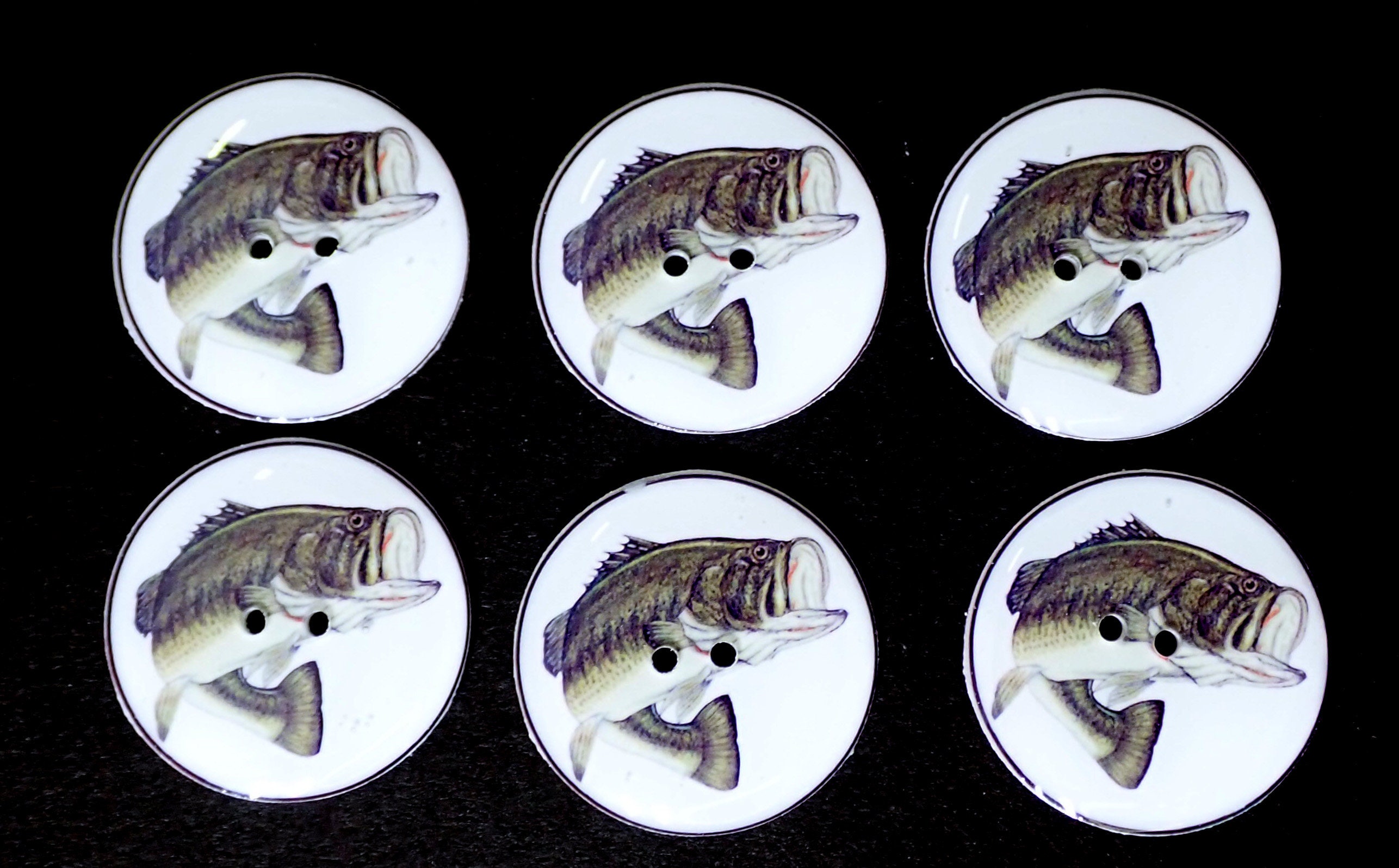 Large Mouth Bass Buttons. Fish Buttons. Realistic Image. - Etsy Canada