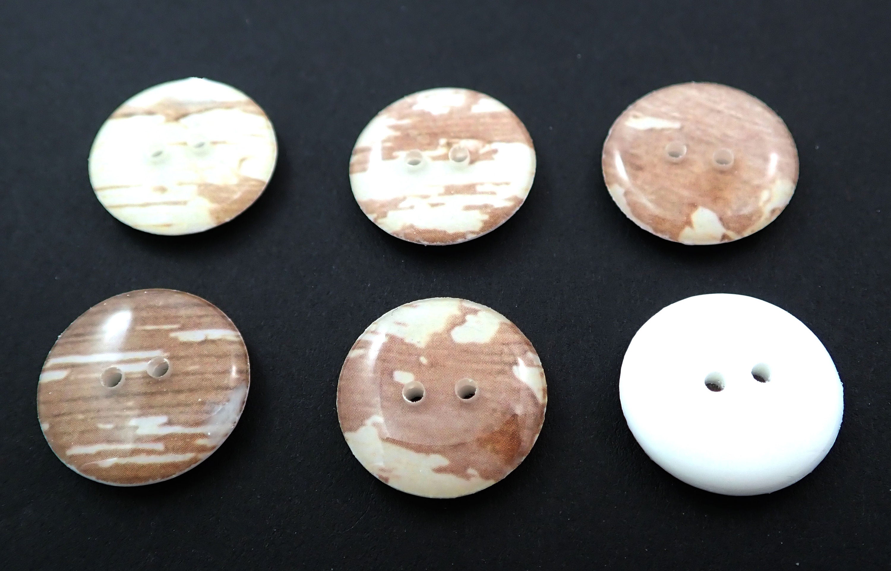 6 FAUX Wood Handmade Buttons. Rustic Wood Look Buttons. - Etsy