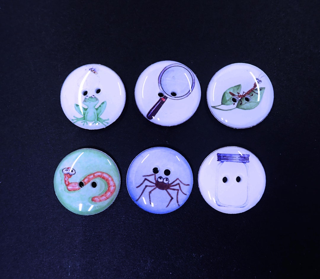 6 Bug Buttons. Bug Collector Decorative Novelty Buttons. 6 - Etsy