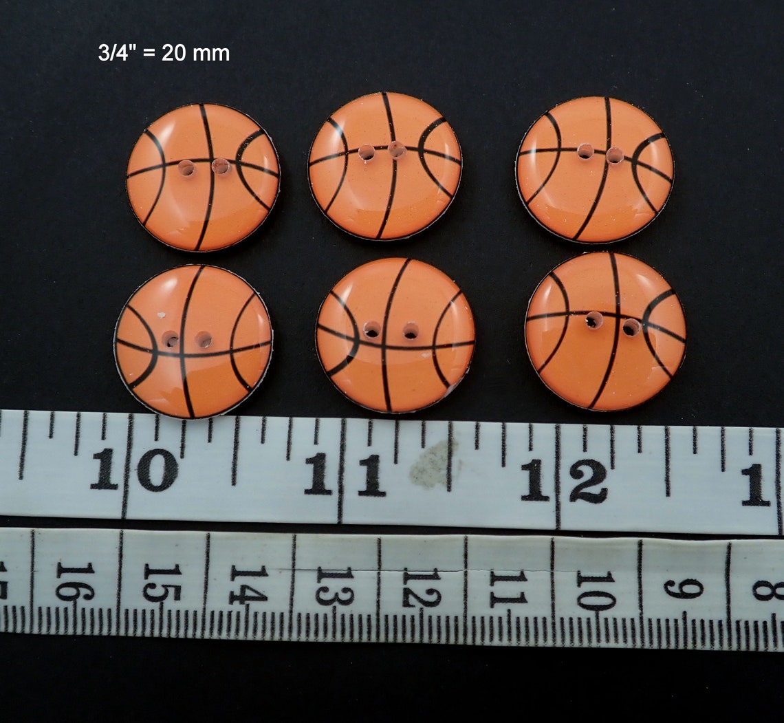 6 Basketball Buttons for Sewing. Choose Your Size. - Etsy