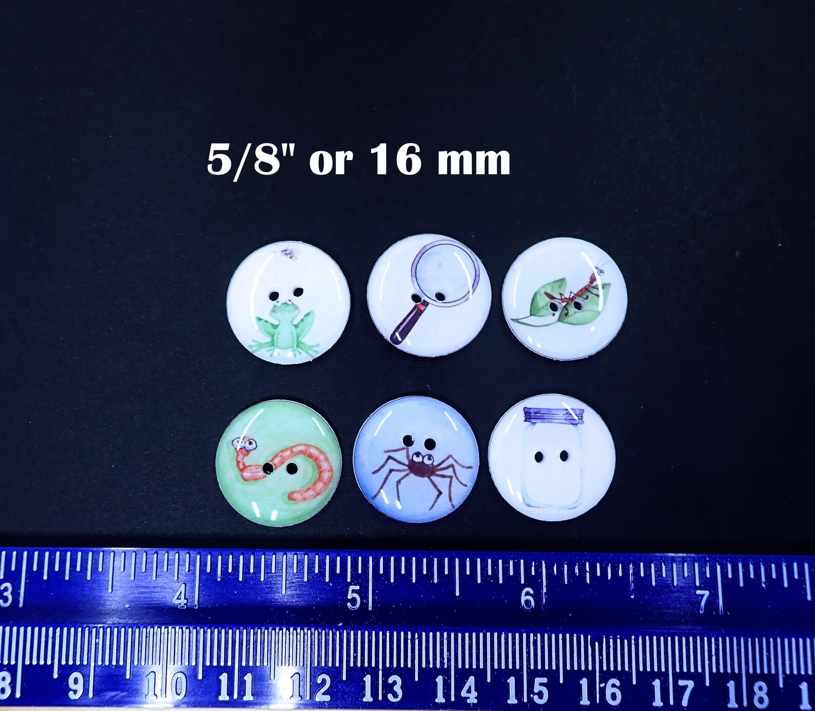 6 Bug Buttons. Bug Collector Decorative Novelty Buttons. 6 - Etsy