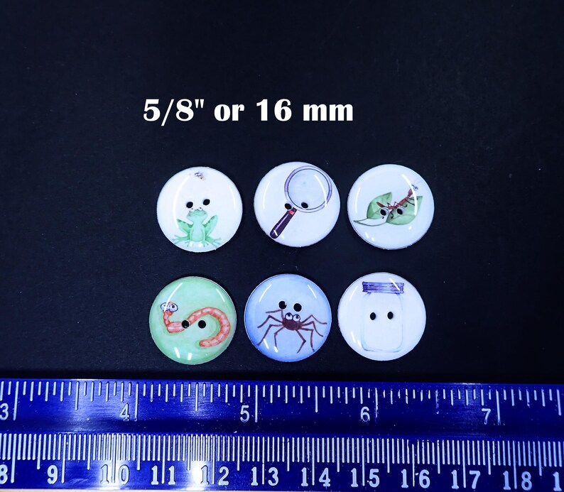 6 Bug Buttons. Bug Collector Decorative Novelty Buttons. 6 - Etsy