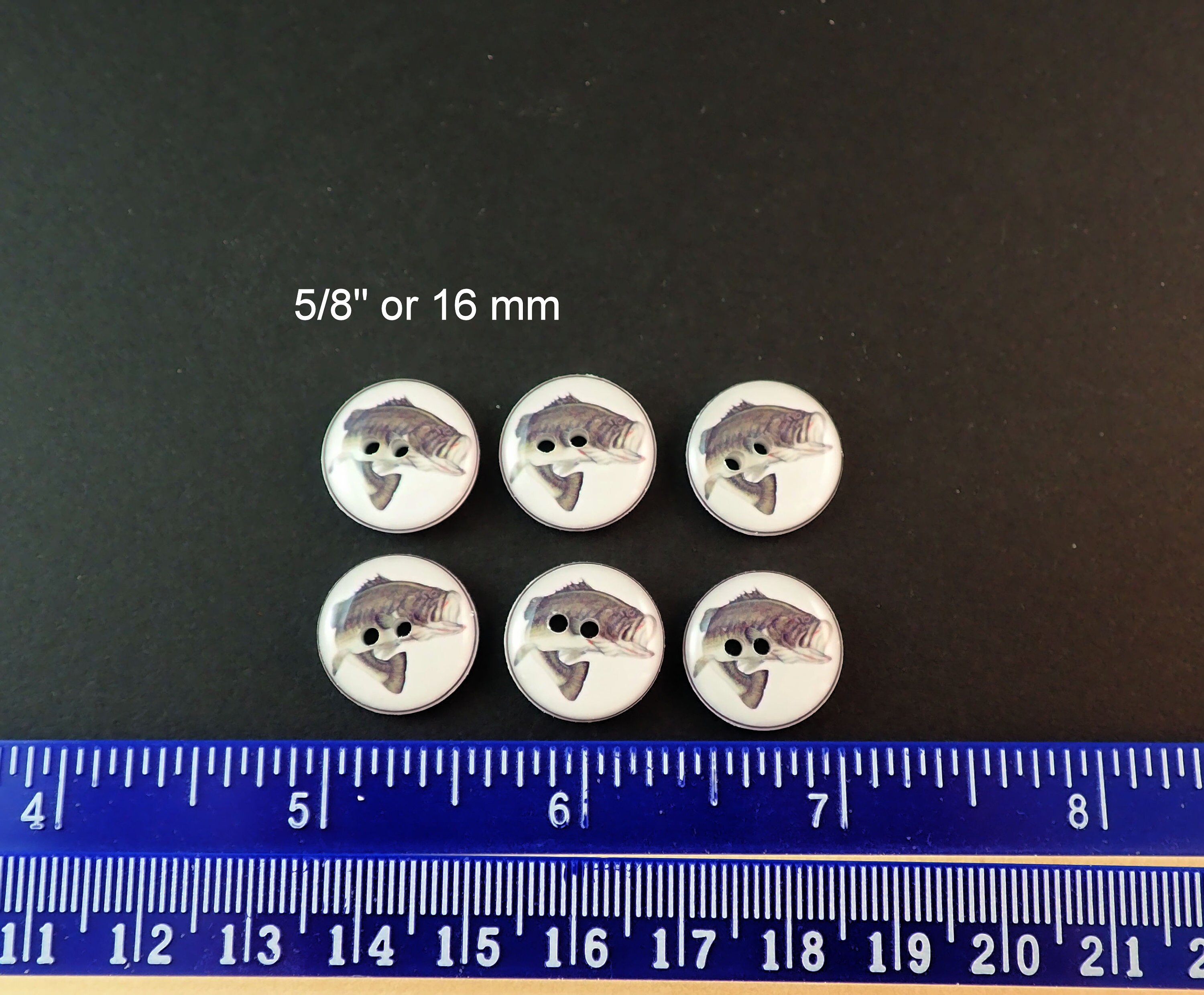 Large Mouth Bass Buttons. Fish Buttons. Realistic Image. | Etsy