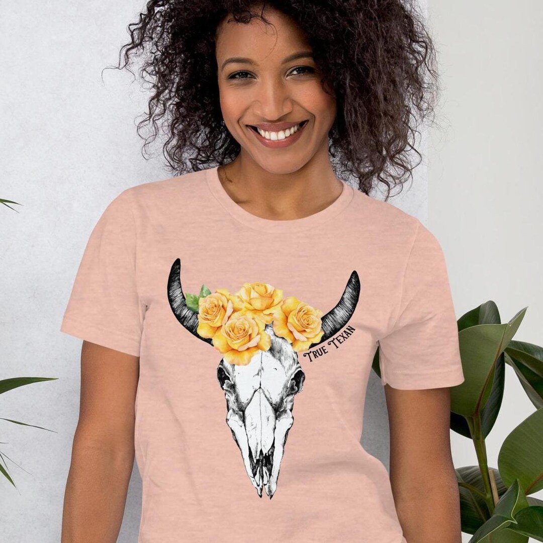 Texas Shirt | True Texan Tee | Skull and Roses | Texas | Texas Gift ...
