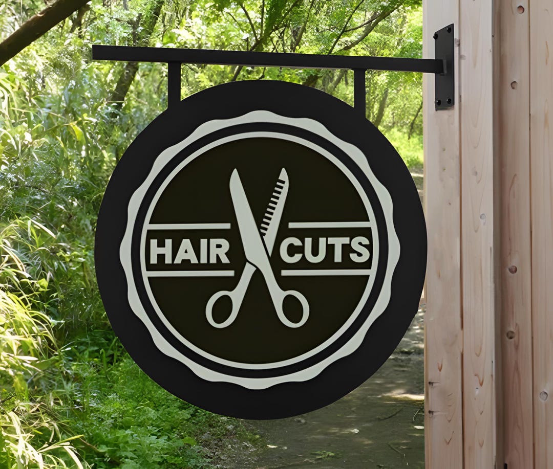 Outdoor Business Sign, Hanging Salon Sign, Double Sided Shop Sign ...