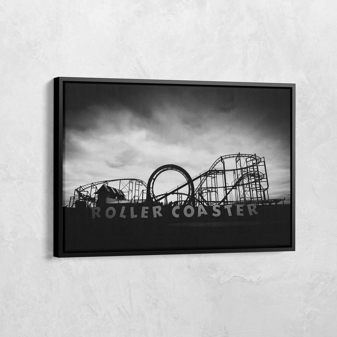 Roller Coaster Poster, Roller Coaster Ride Wall Art, Mural Home Wall ...