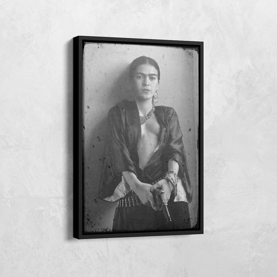 Frida Kahlo the Gun Poster, Mexican Fine Art Print, Mexican Art Canvas ...