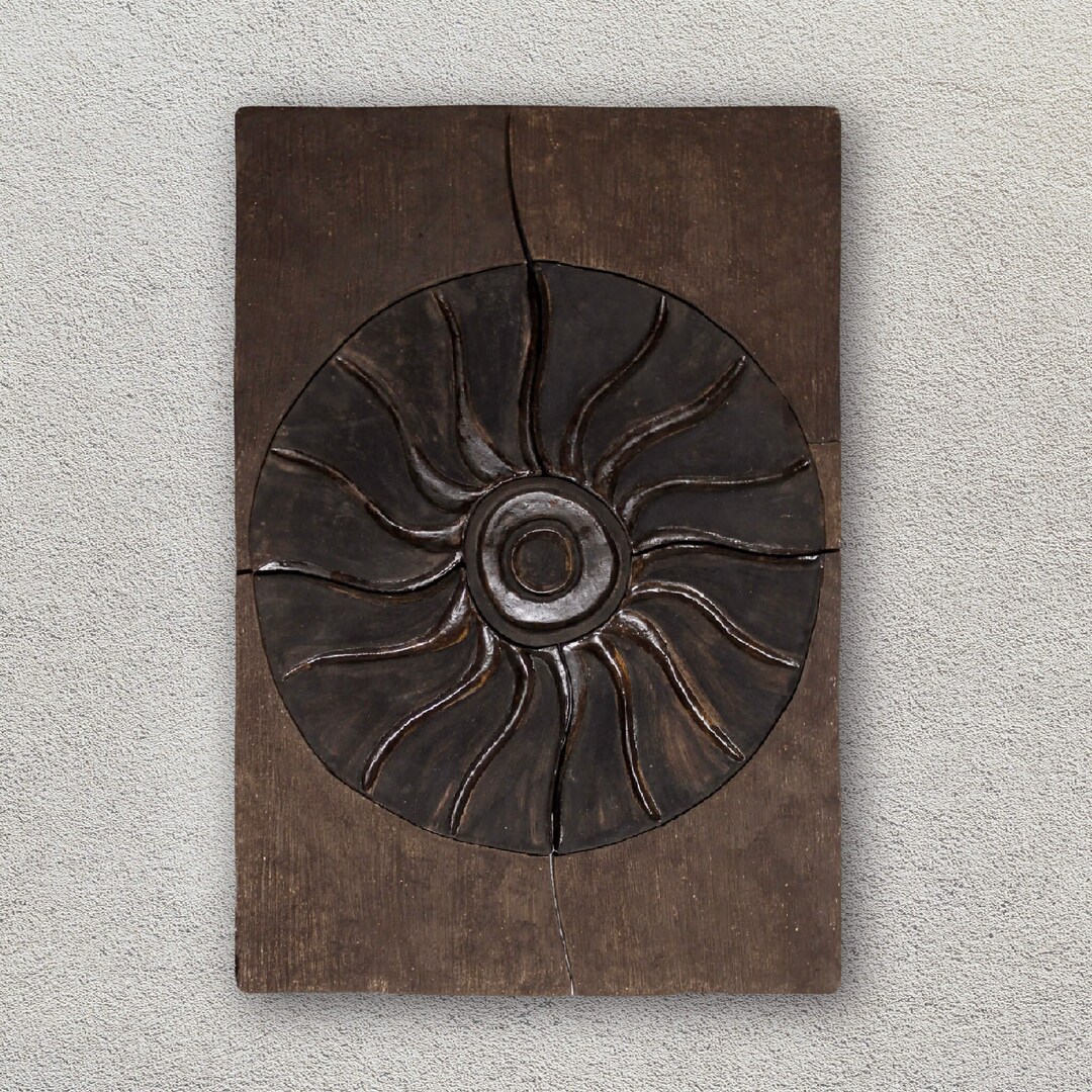 Solar Eclipse Ceramic Wall Panel Handcrafted Ceramic Wall Art for ...