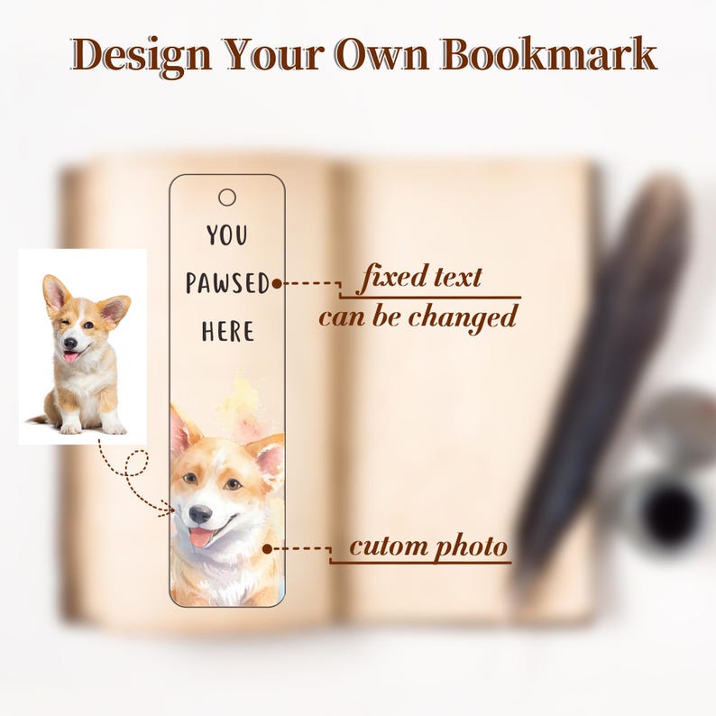 Personalized Dog Bookmark,custom Your Pet Cartoon Bookmark,photo ...