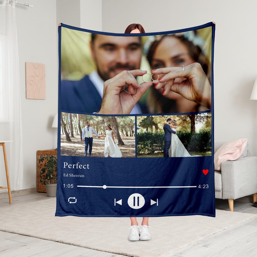 Personalized Song Blanket,custom Photo & Music Blanket,valentines Gift ...