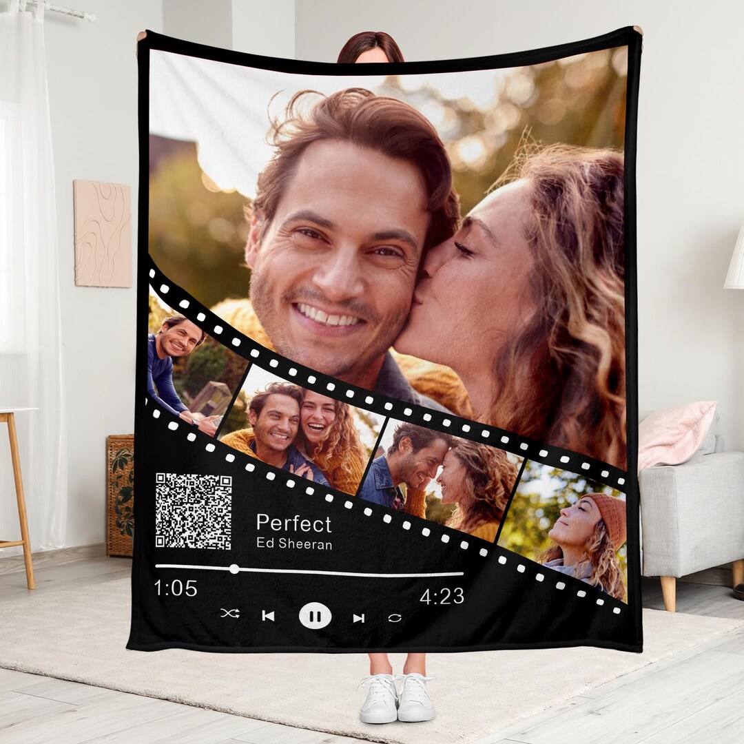 Personalized Music Blanket,valentine's Day Gift,custom Song Photo ...