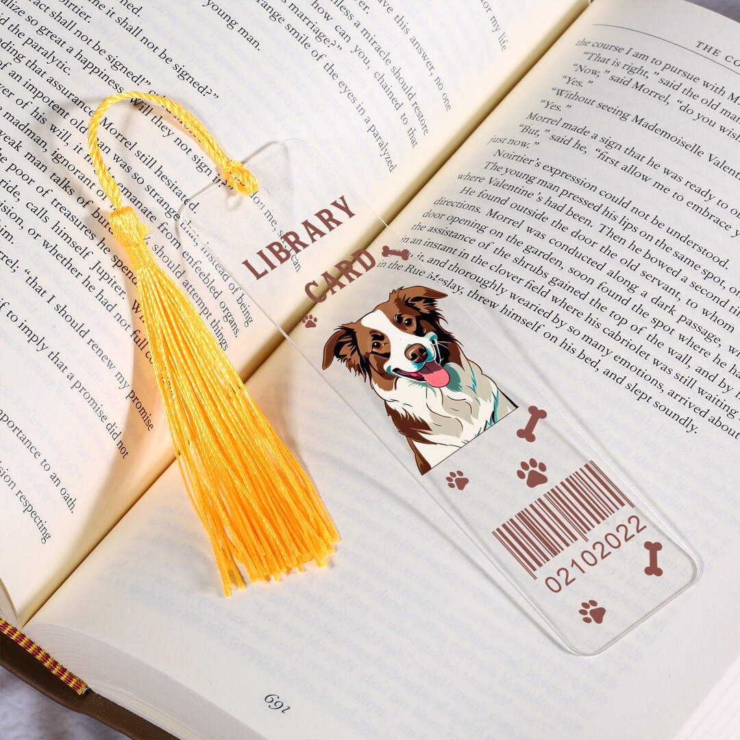 Pet Library Card Bookmark,custom Funny Cartoon Dog Bookmark, Bookish ...