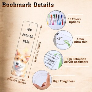 Personalized Dog Bookmark,custom Your Pet Cartoon Bookmark,photo ...