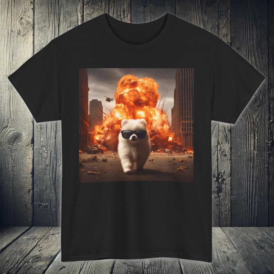Pomeranian Explosion Meme Tee, Funny Dog Shirt, Cute Animal Lover Gift ...