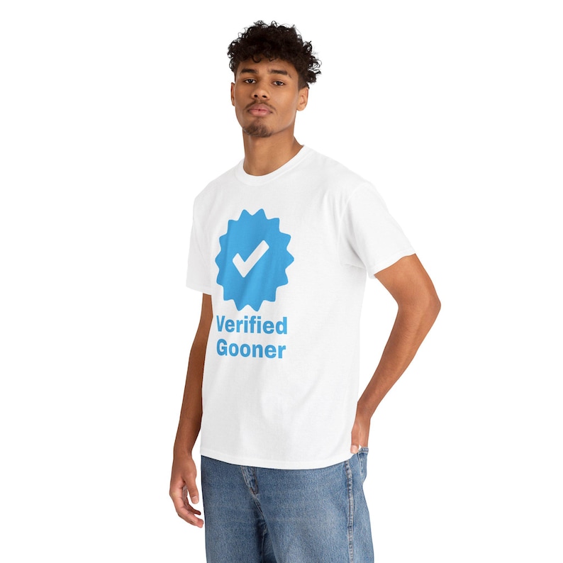 Funny Verified Gooner Unisex Heavy Cotton Tee, Brain Rot, Goofy Ahh ...