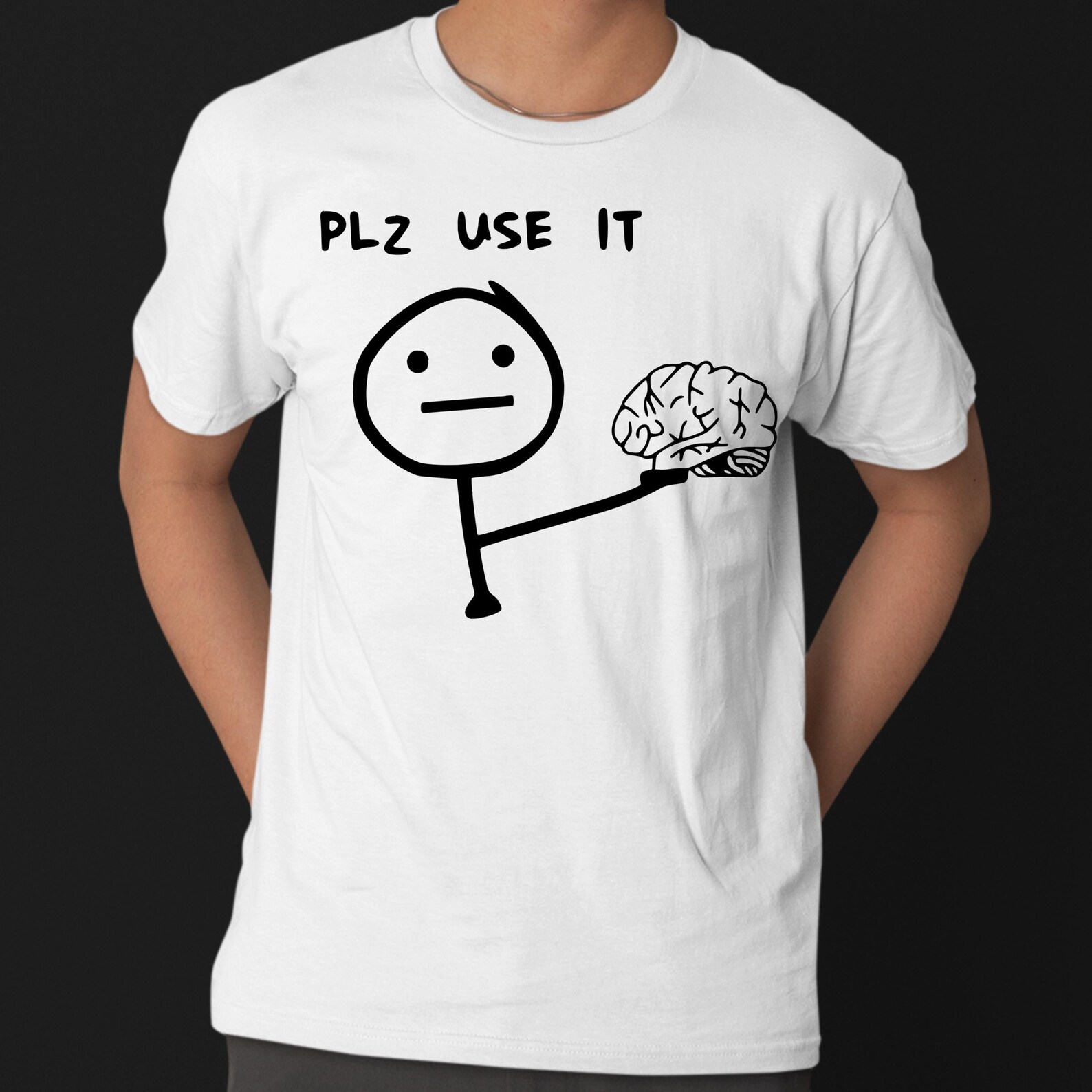 Funny Please Use Your Brain Unisex Heavy Cotton Tee - Humorous Shirt ...
