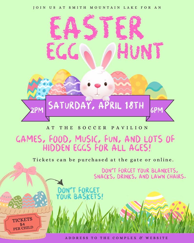 Editable Easter Egg Hunt Flyer, Church PTA Event Invite (instant ...