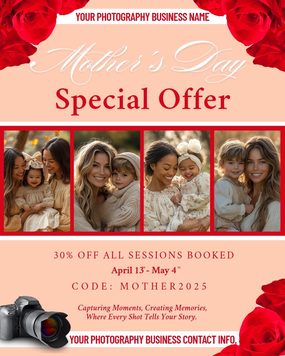 Photography Services Flyer, DIY Flyer Template Design, Professional ...